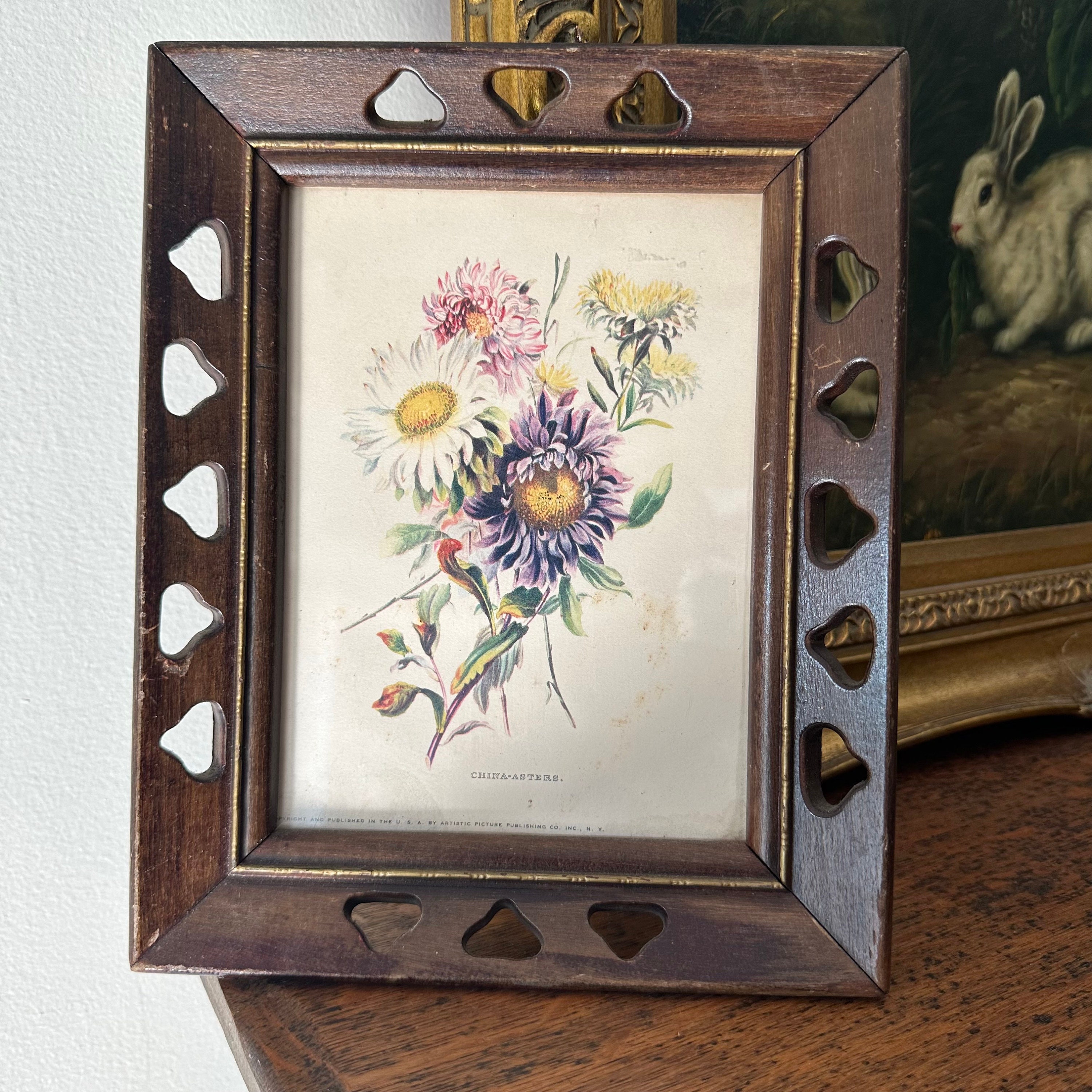 Set of Vintage Picture Frames, Set of Wooden Picture Frames, Wooden ...