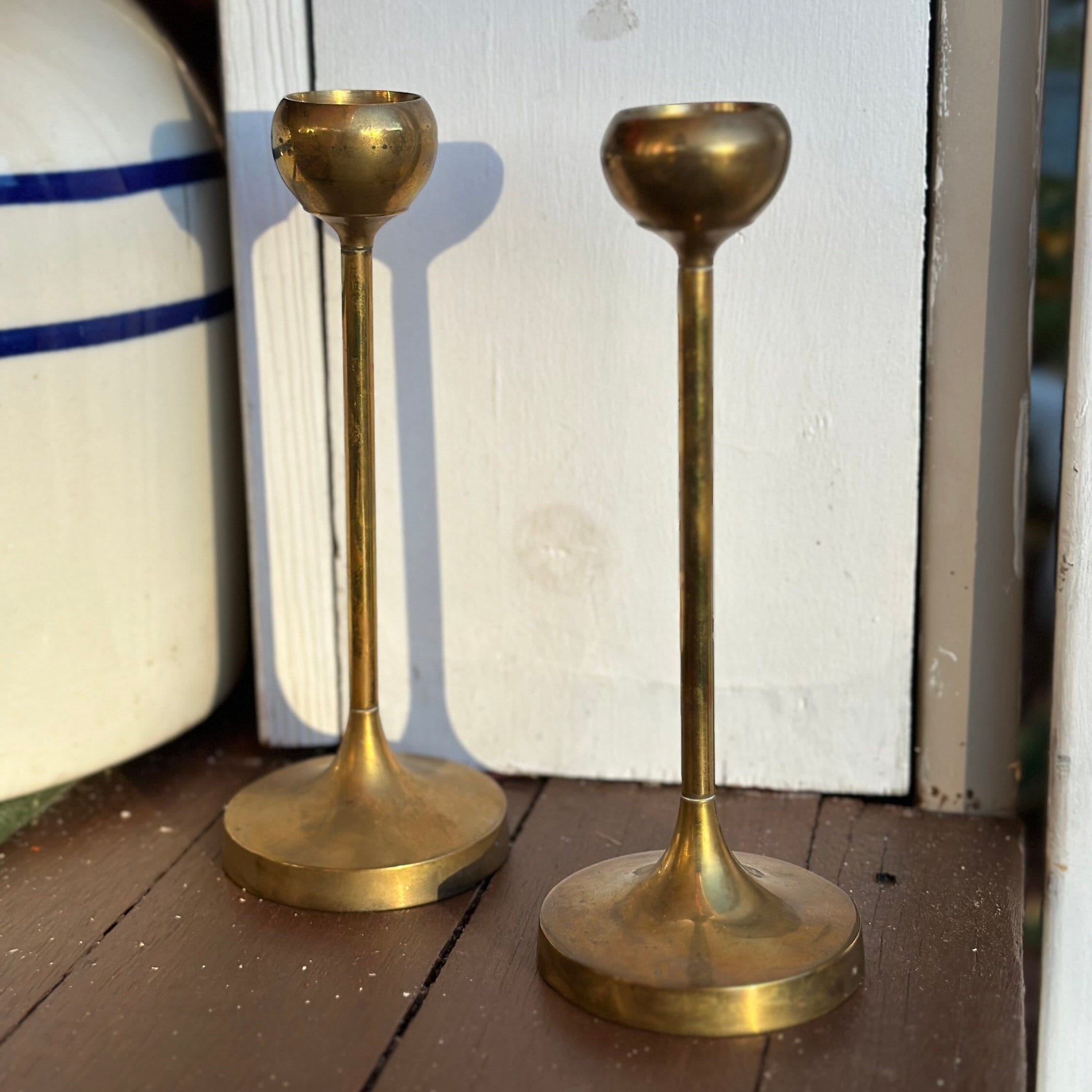 Mid Century Modern Candlestick Holders Mid Century Brass Mid - Etsy