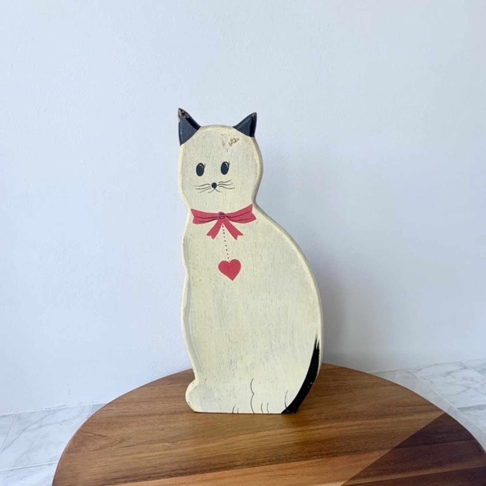 Vintage Farmhouse Cat Storage Bin, Country Cat Mail Holder, Rustic Cat ...