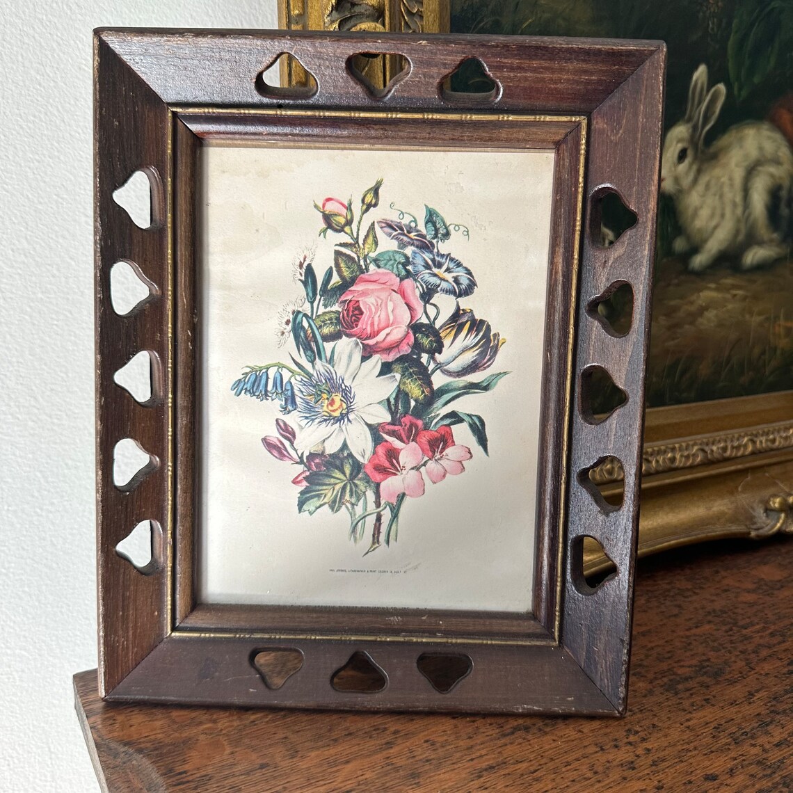 Set of Vintage Picture Frames, Set of Wooden Picture Frames, Wooden ...