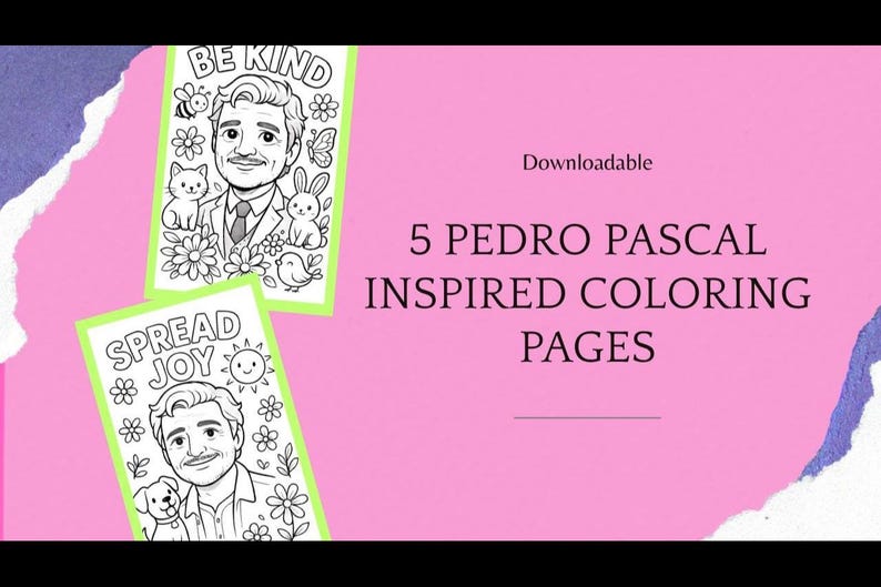 Pedro Pascal Inspired Coloring Pages | Printable PDF | Motivational ...
