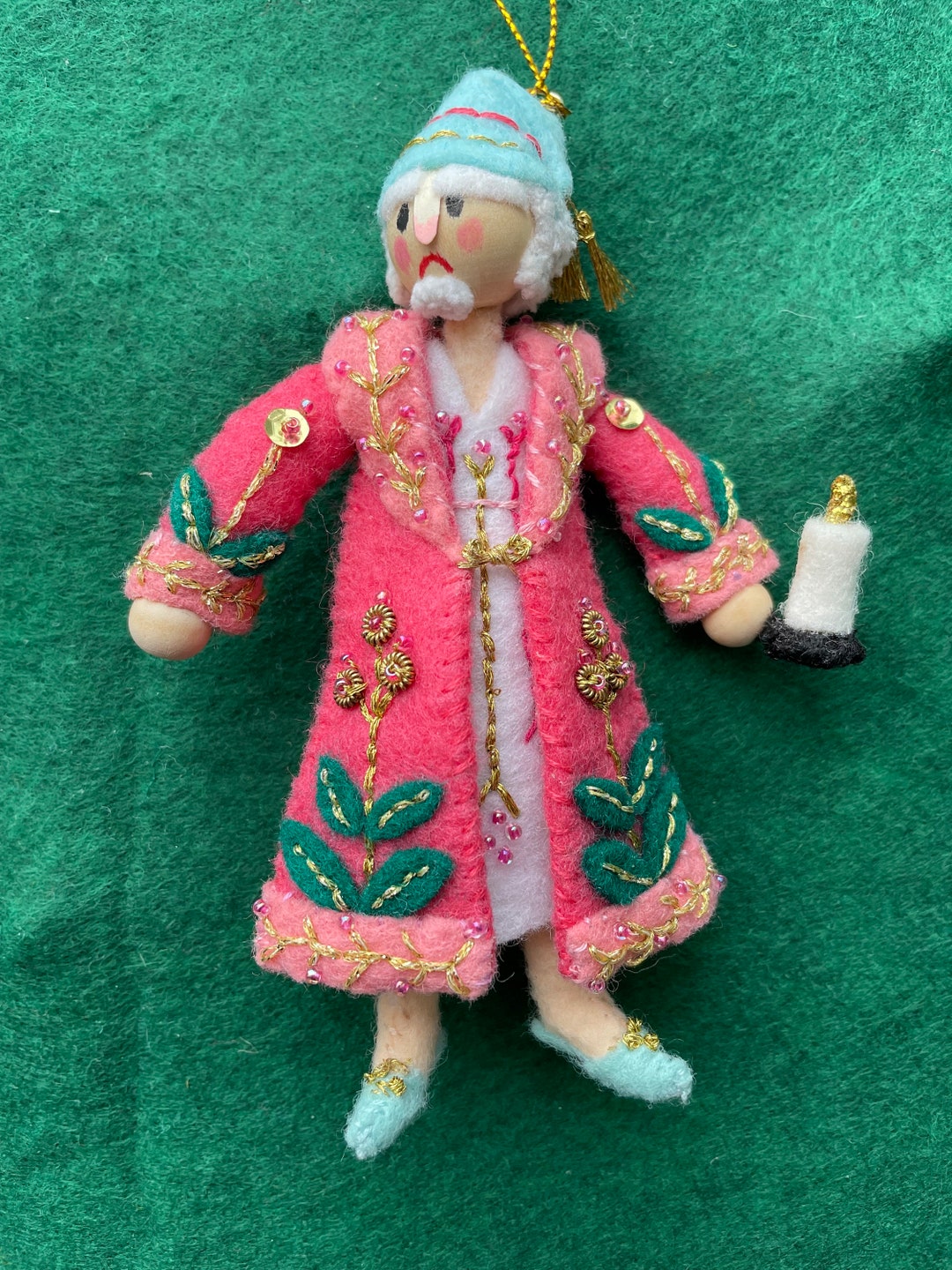 Ebinezer Scrooge Night Before Christmas Ornament Handmade Merino Wool ...