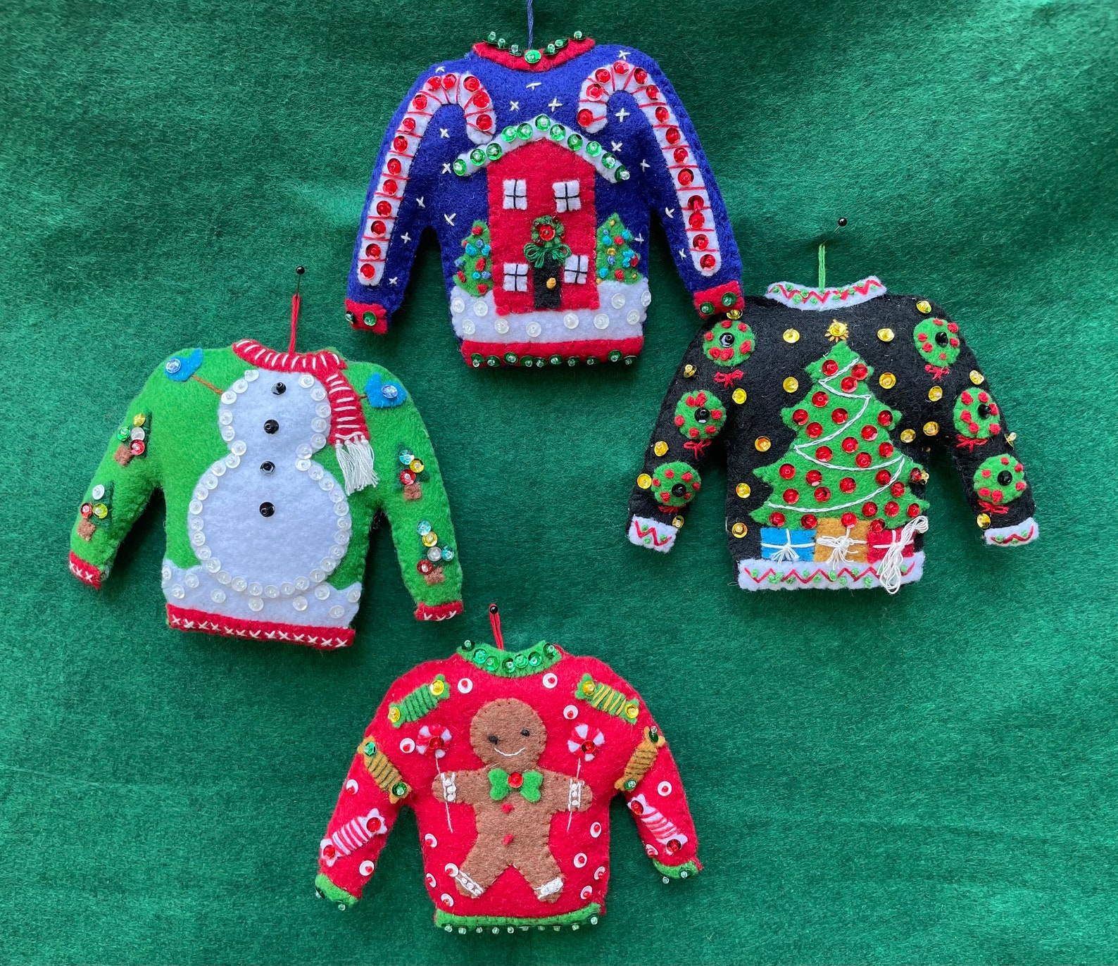 Ugly Sweater Felt Christmas Ornaments Handmade - Etsy