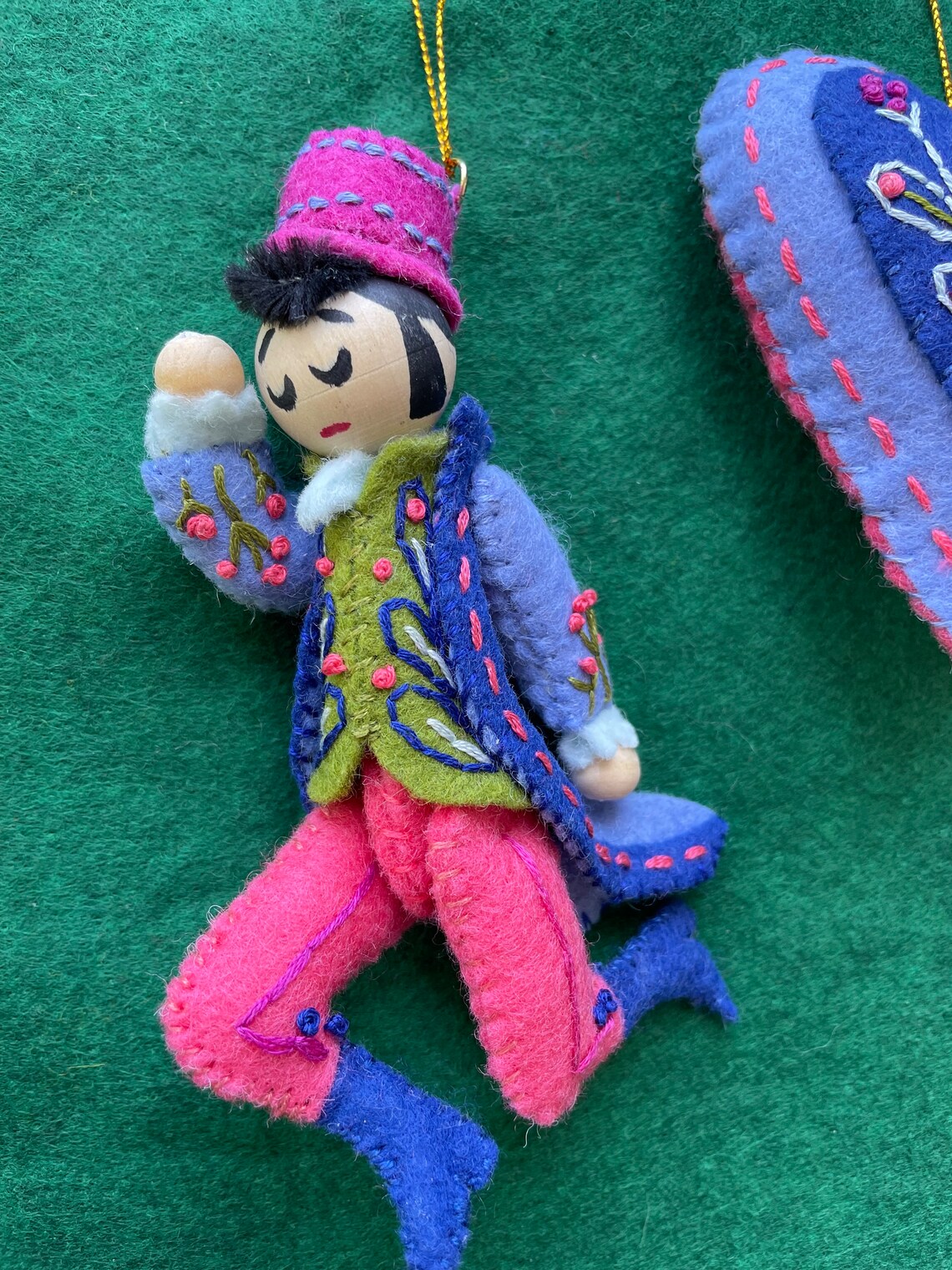 Lord a Leaping 12 Days of Christmas Wool Ornament - Etsy