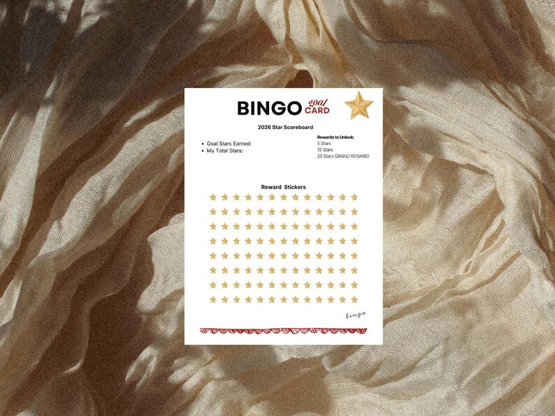 Bingo de l'objectif 2026 | Modèle de toile minimaliste | Résolution des ...