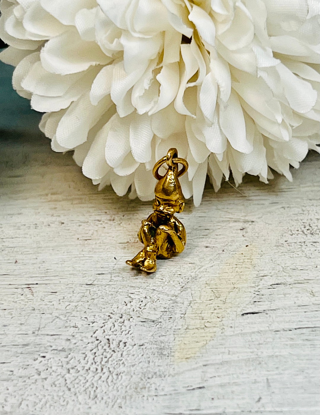 Vintage Elf Pixie Charm Pendant 14K Gold Good Luck Charm - Etsy