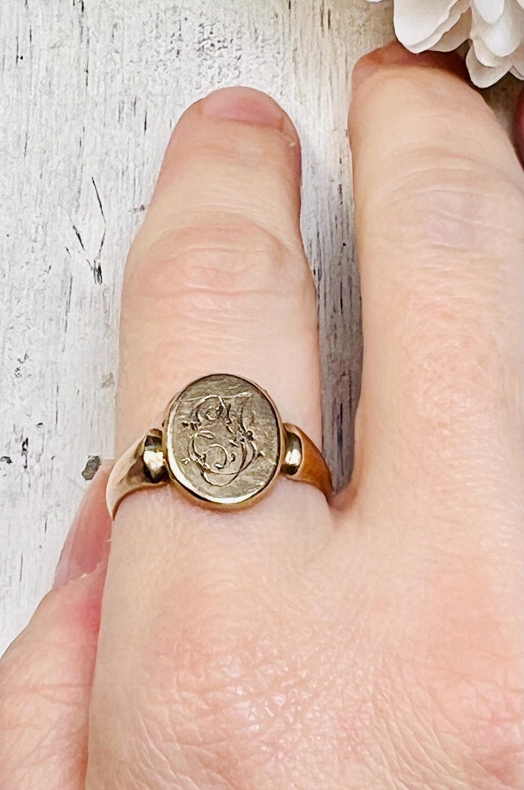 Antique Signet Initial Ring With Locket / Poison Compartment 9K Gold ...