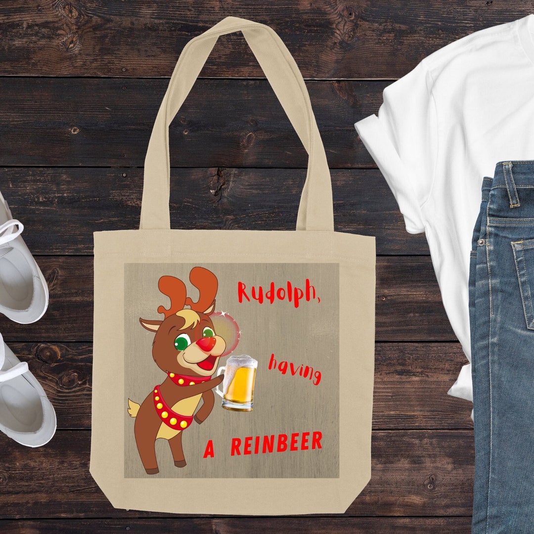 Rudolph the Reindeer Tote Reusable Eco-friendly Grocery Bag Christmas ...