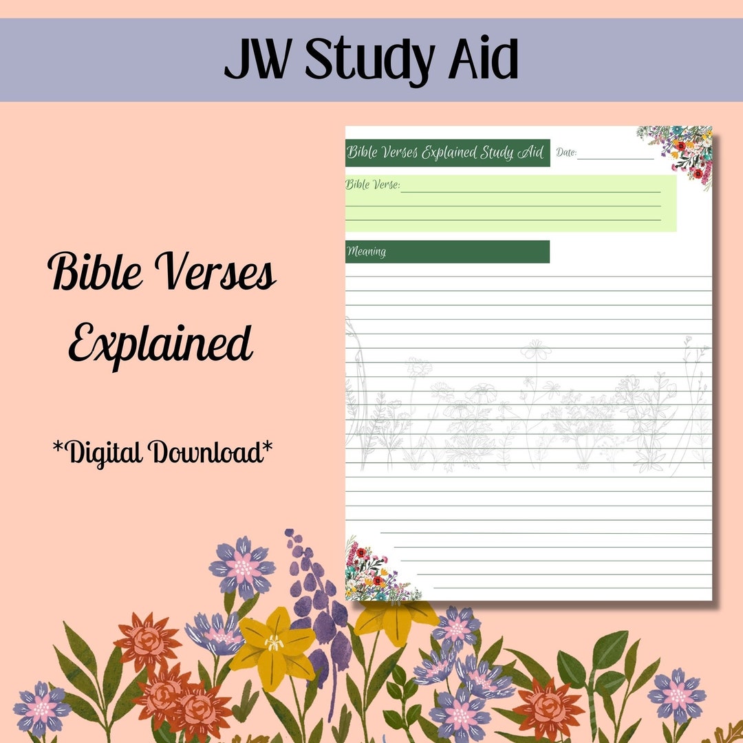 JW Study Aid for Bible Verses Explained - Etsy