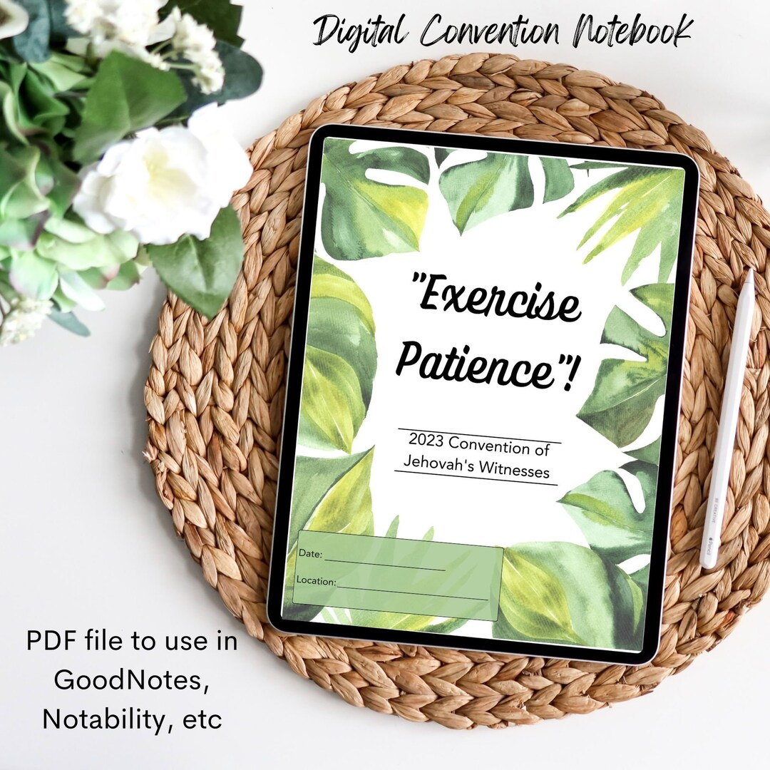 JW 2023 Exercise Patience Convention Digital Notebook Tropical Leaves - Etsy