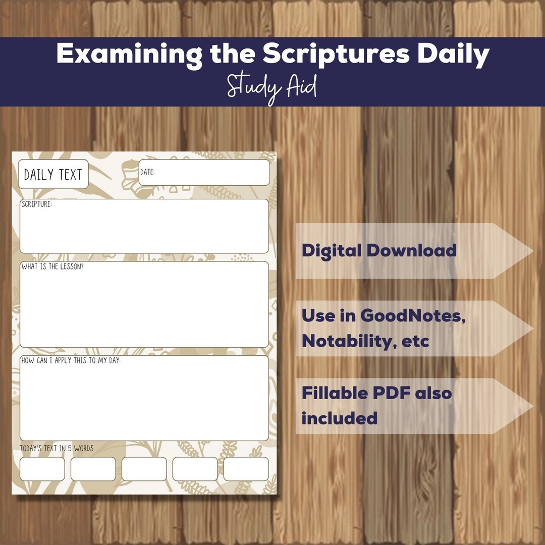 Examining the Scriptures Daily Study Aid | Digital Download - Etsy
