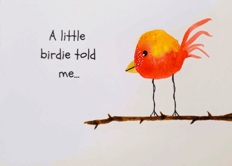 A Little Birdie Told Me Notecards, Chubby Bird Notecardspack of 6 ...