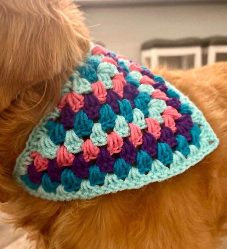 Crochet Dog Bandana, Two Sizes, Adjustable - Etsy