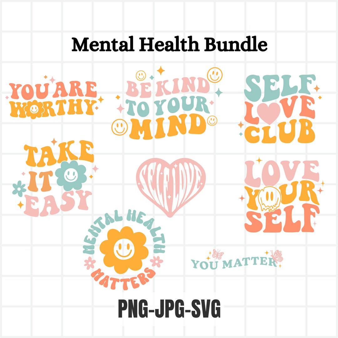 Mental Health Bundle 8 PNG, Shirt Design Image, Positivity Png ...
