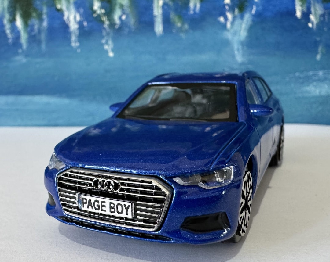 Personalized Number Plate Blue Audi A6 Toy Car Model – 1:43 Scale ...