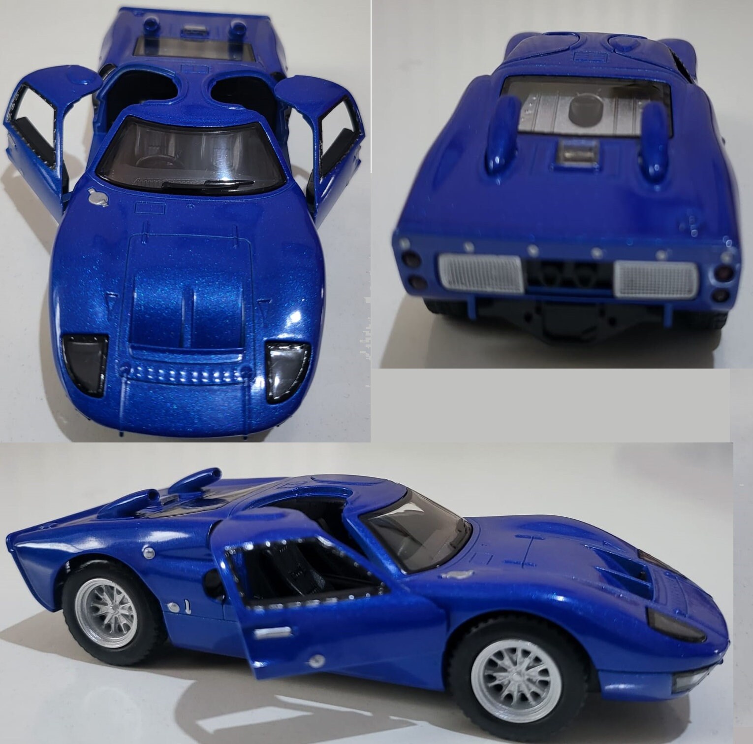 BLUE Toy Car Ford GT 40 MKII 1:32 Pull Back Action, Open Doors, Fun Toy ...