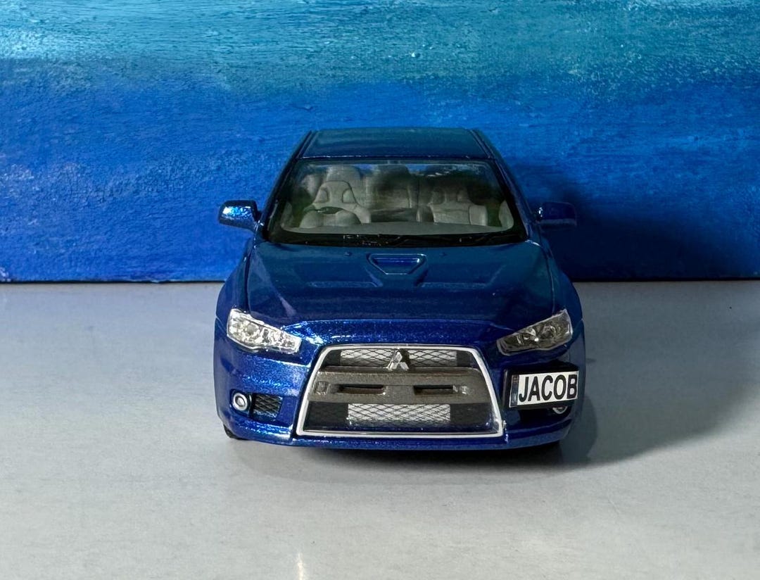 Mitsubishi Lancer Evolution X 1:36 Diecast PERSONALISED PLATES Model ...