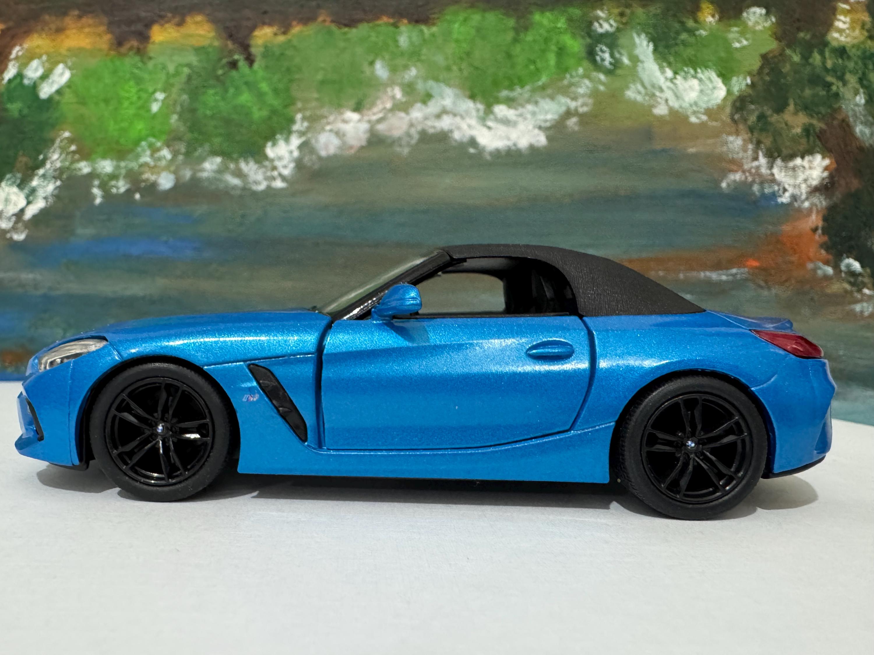 PERSONALISED PLATES Blue BMW Z4 M40i Toy Car Model Boy Girl Dad Mom ...