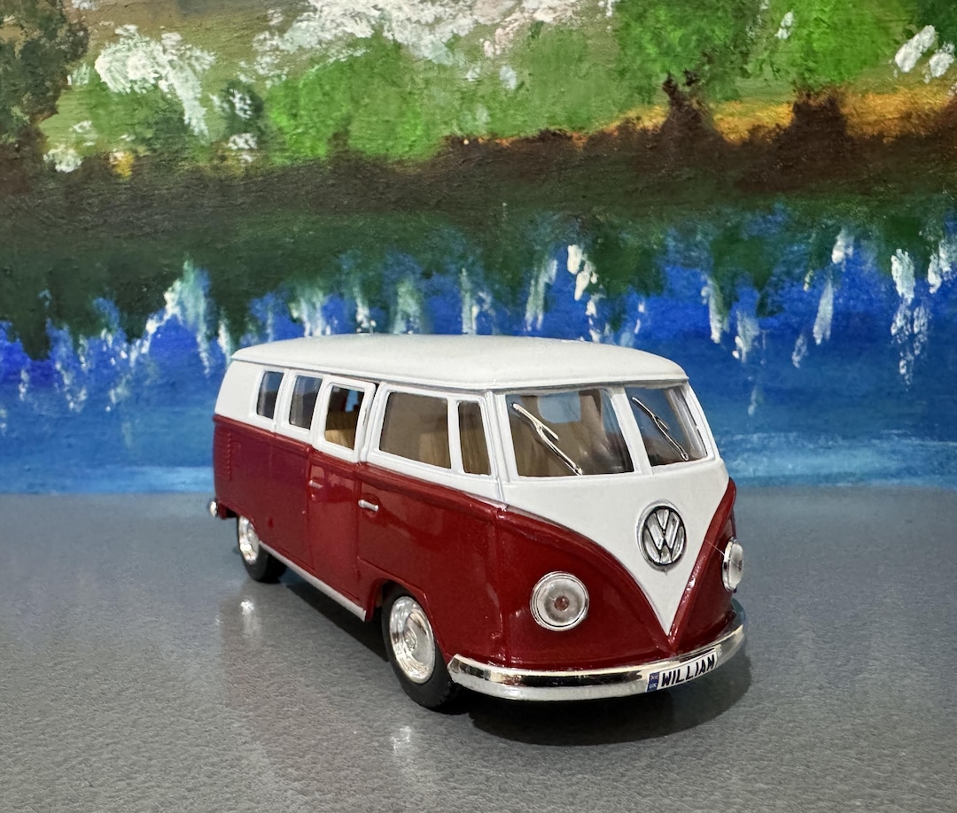 Personalised Name Red 1962 Van Bus Toy – 1:32 Scale Model – Birthday or ...