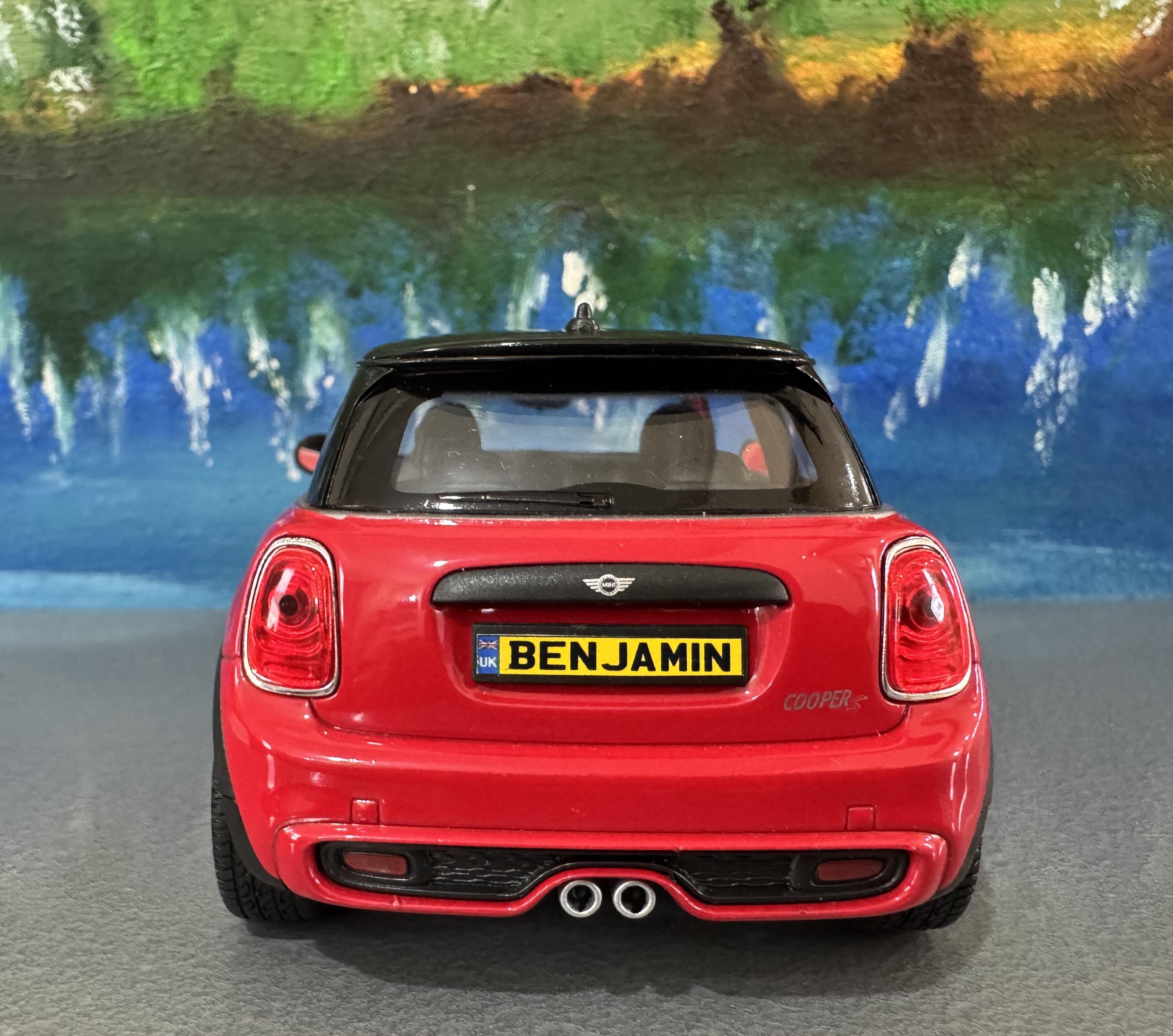 Personalised Name Plate Mini Cooper S HATCH– 1:24 Scale Diecast Model ...