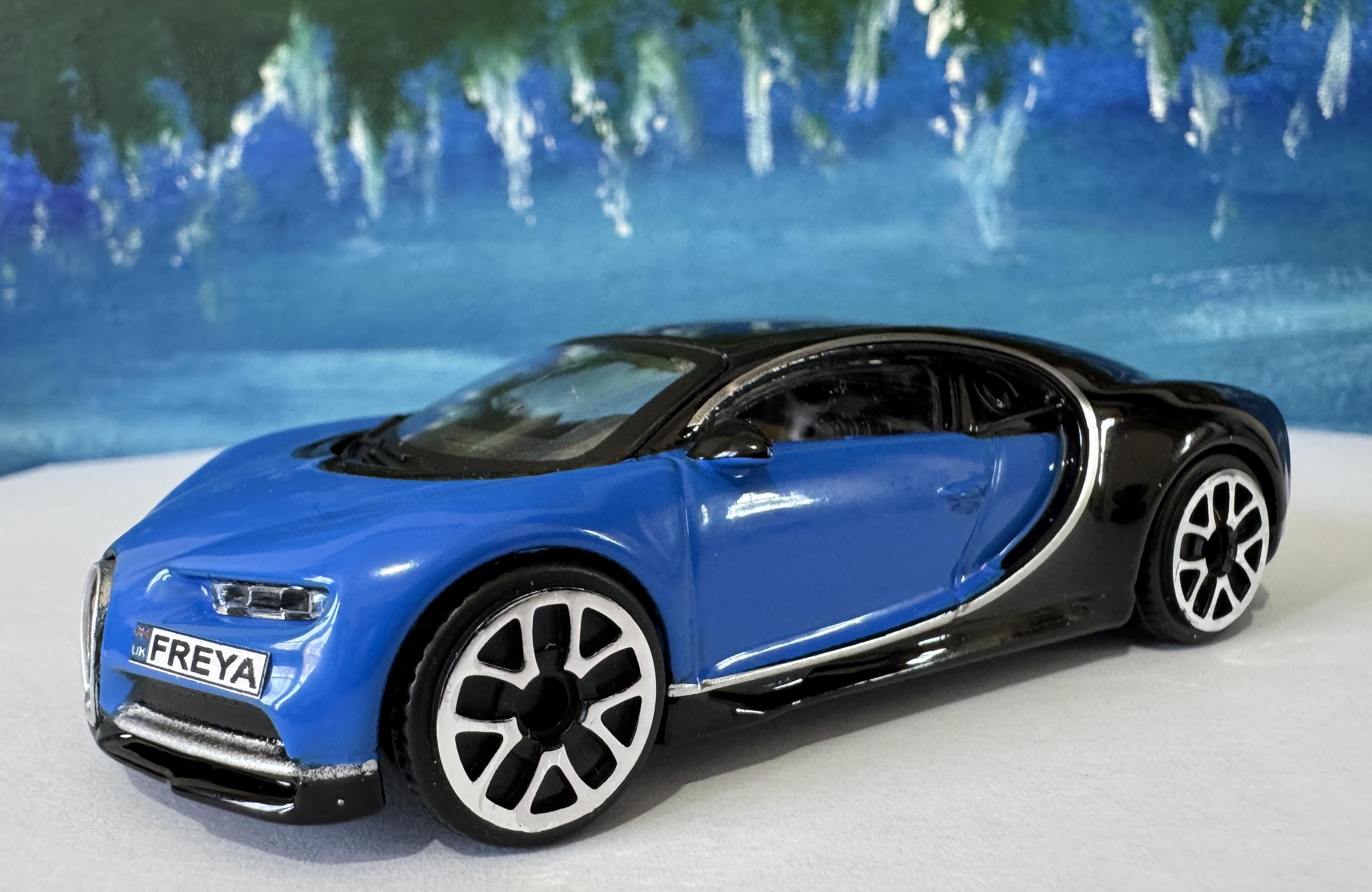 Custom Plates – Bugatti Chiron Blue 1:43 Scale Toy Car Model – Gift for ...