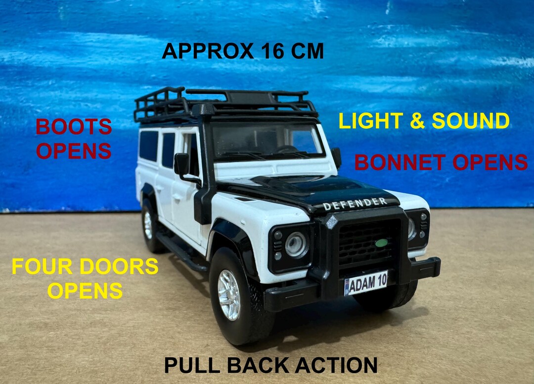 Land Rover Defender Diecast Model Car With Personalised Plates | 1:32 ...