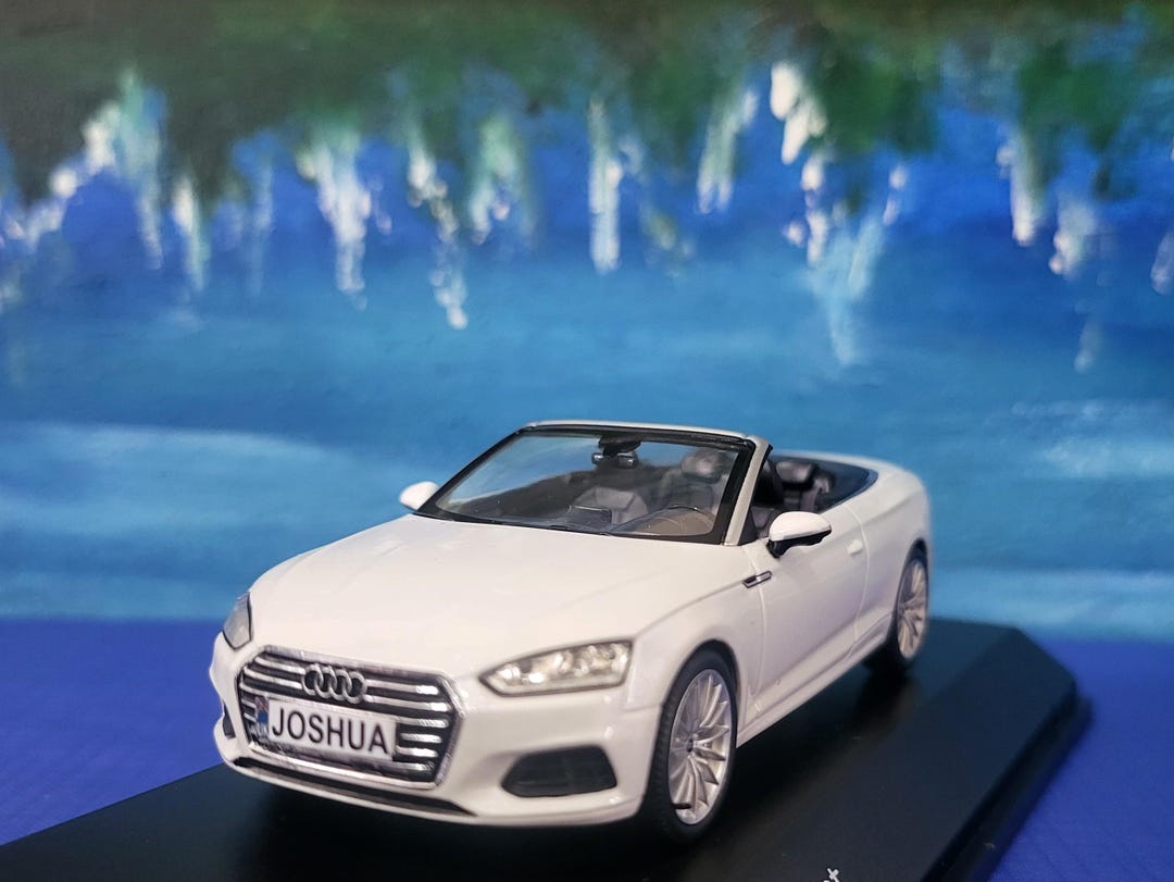 Personalized Name Plate 1:43 Audi A5 Cabriolet Tofana White Diecast Car ...
