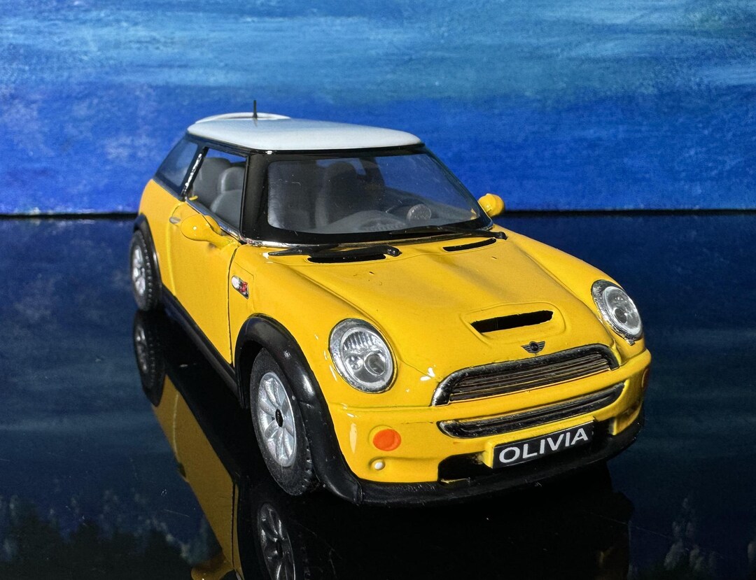 Yellow Mini Cooper S Diecast Car 1:28 Scale – Collectible Model With ...