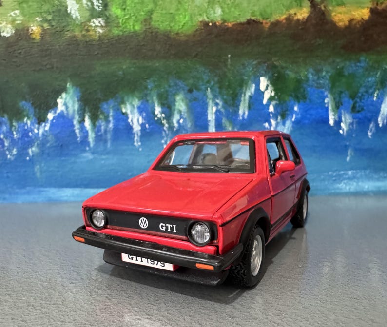 PERSONALISED Name Red 1979 VW Golf MK1 GTI Toy Car Model Boy Girl Dad ...