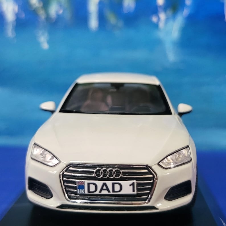Personalized Name Plate 1:43 Audi A5 Coupe 2017 Glacier White SPARK ...