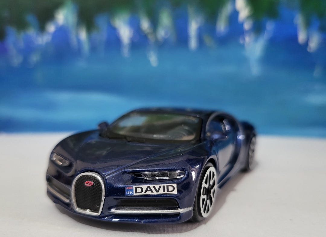Bugatti Chiron Blue 1:43 Scale Toy Car Model – Custom Plates – Gift for ...