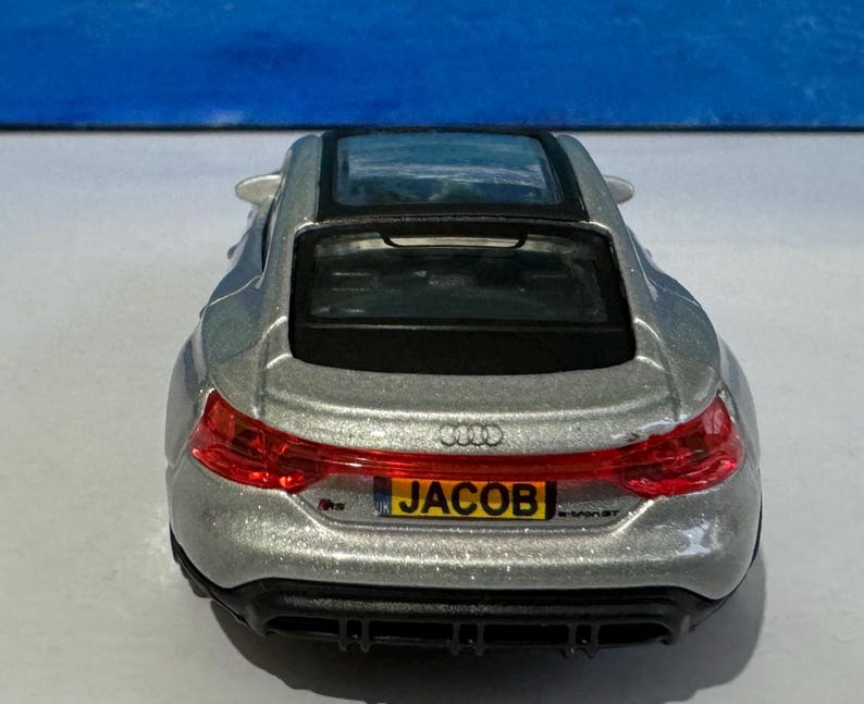 YOUR Name PLATES Audi RS E-tron Gt Toy Car Model Boy Girl Dad Uncle ...