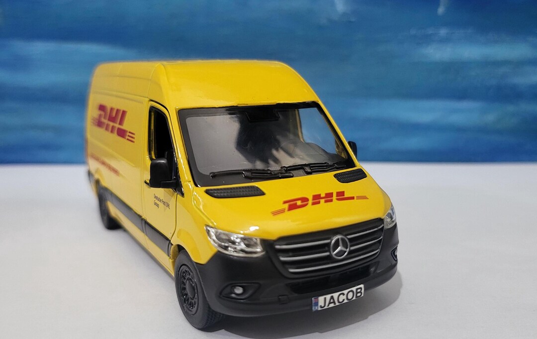 PERSONALISED NAME Plate Sprinter Van Mercedes DHL, Toy Car & Van Model ...