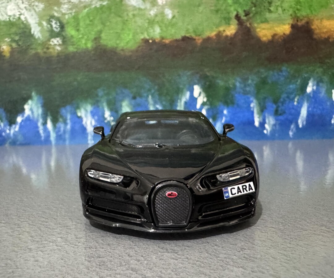Black Bugatti Chiron Toy Car 1:36 – Custom Plates | Diecast Model Gift ...