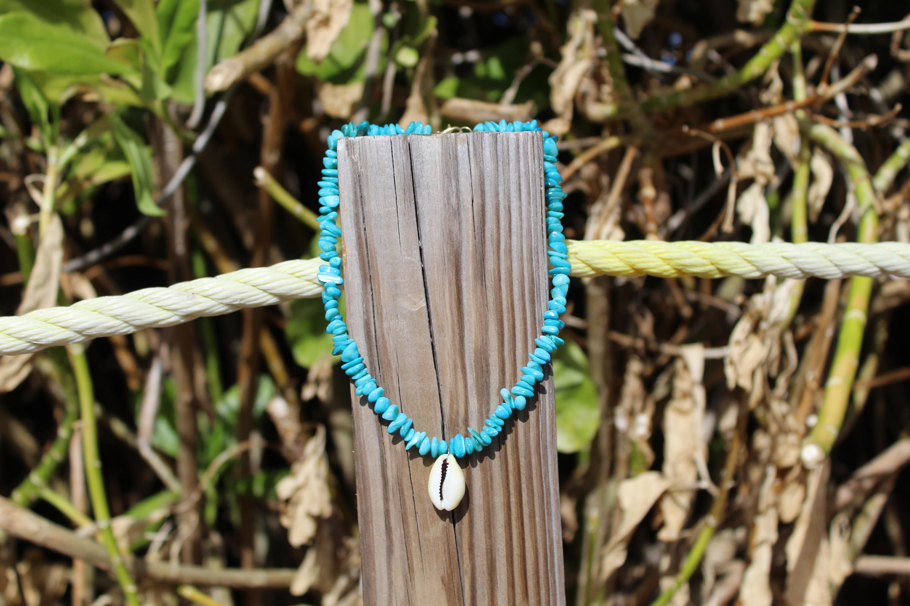 Blue Cowrie Shell Necklace - Etsy