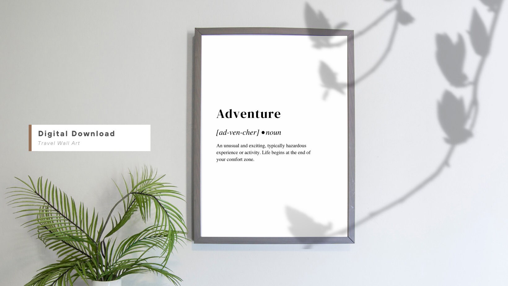 Adventure Definition Digital Wall Print, Travel Gift Printable Wall Art ...