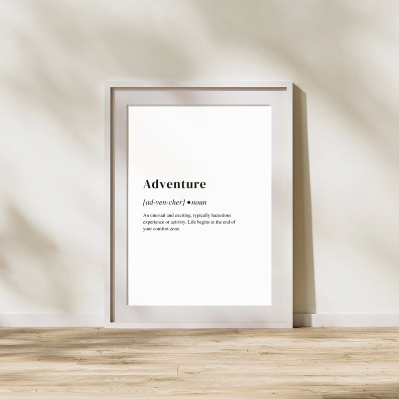 Adventure Definition Digital Wall Print, Travel Gift Printable Wall Art ...