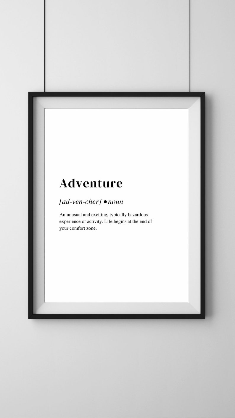 Adventure Definition Digital Wall Print, Travel Gift Printable Wall Art ...