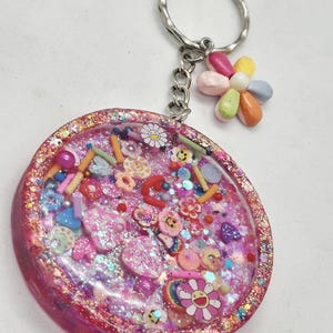 Rainbow Pink Glitter Liquid Shaker Keychain, Pink Keyring, Cute Bag ...