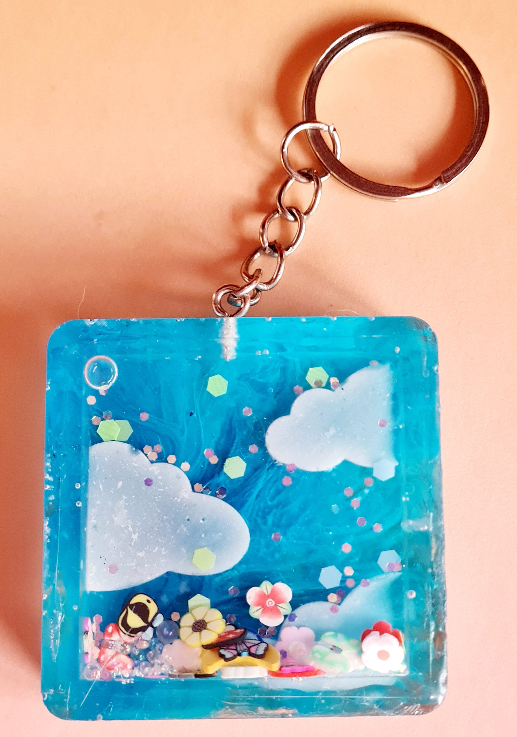 Liquid Shaker Keychain, Cute Kawaii Keychain, Fidget Shaker, Window of ...