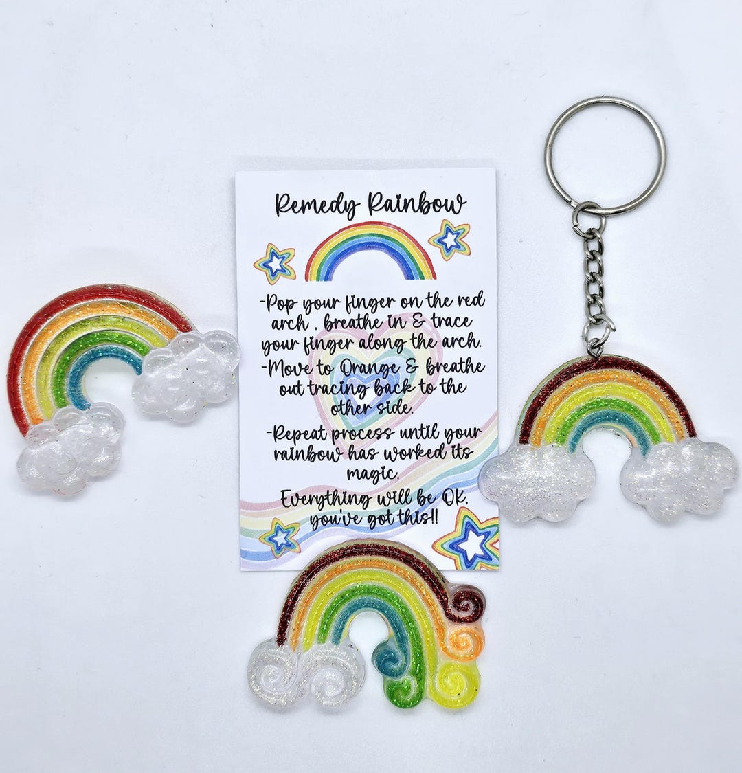 Pocket Hug Rainbow, Positivity Badge, Anxiety Relief Fidget Keychain ...
