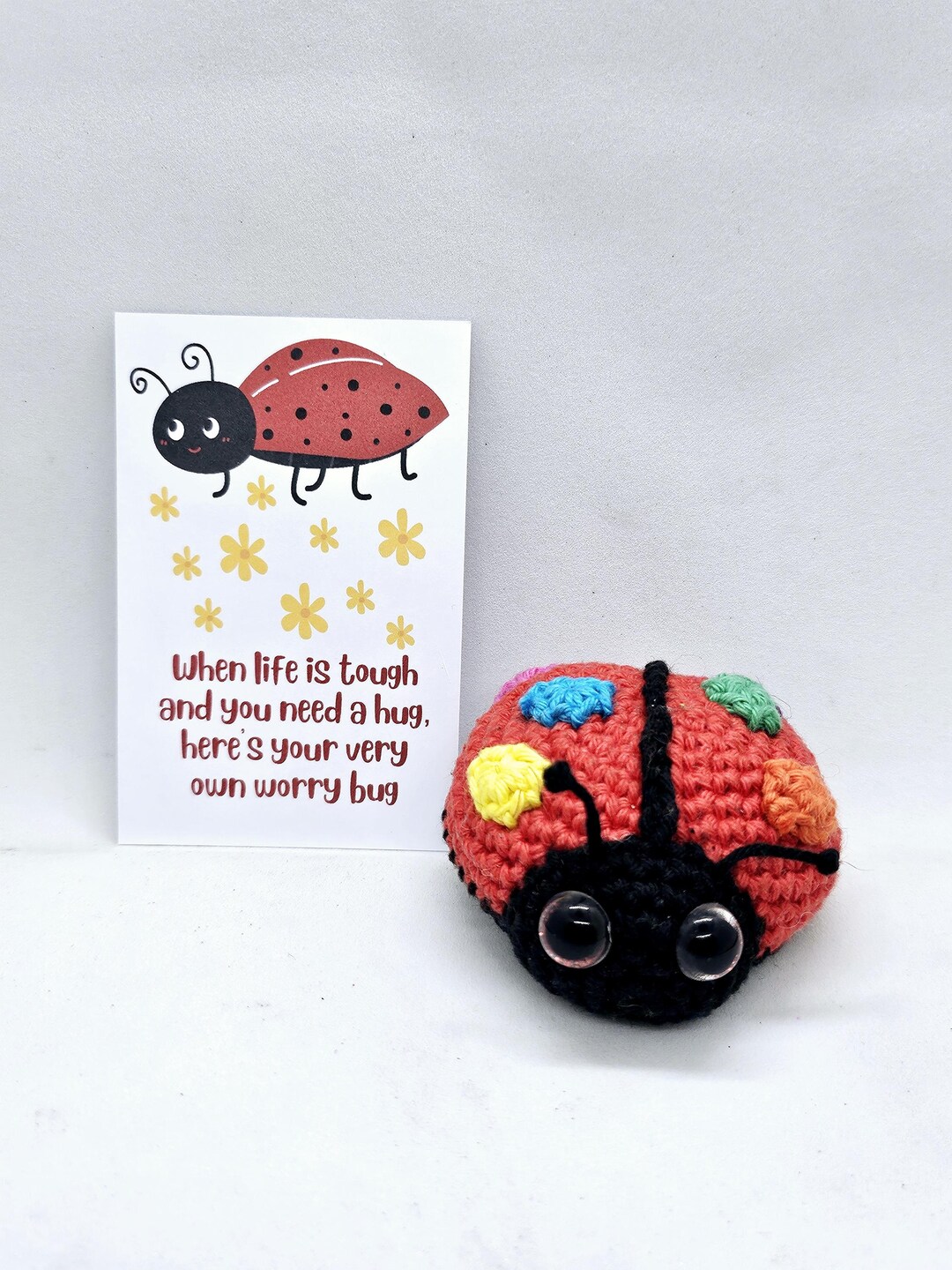 Worry Buddy Little Ladybug, Cute Rainbow Ladybird, Crochet Ladybug ...