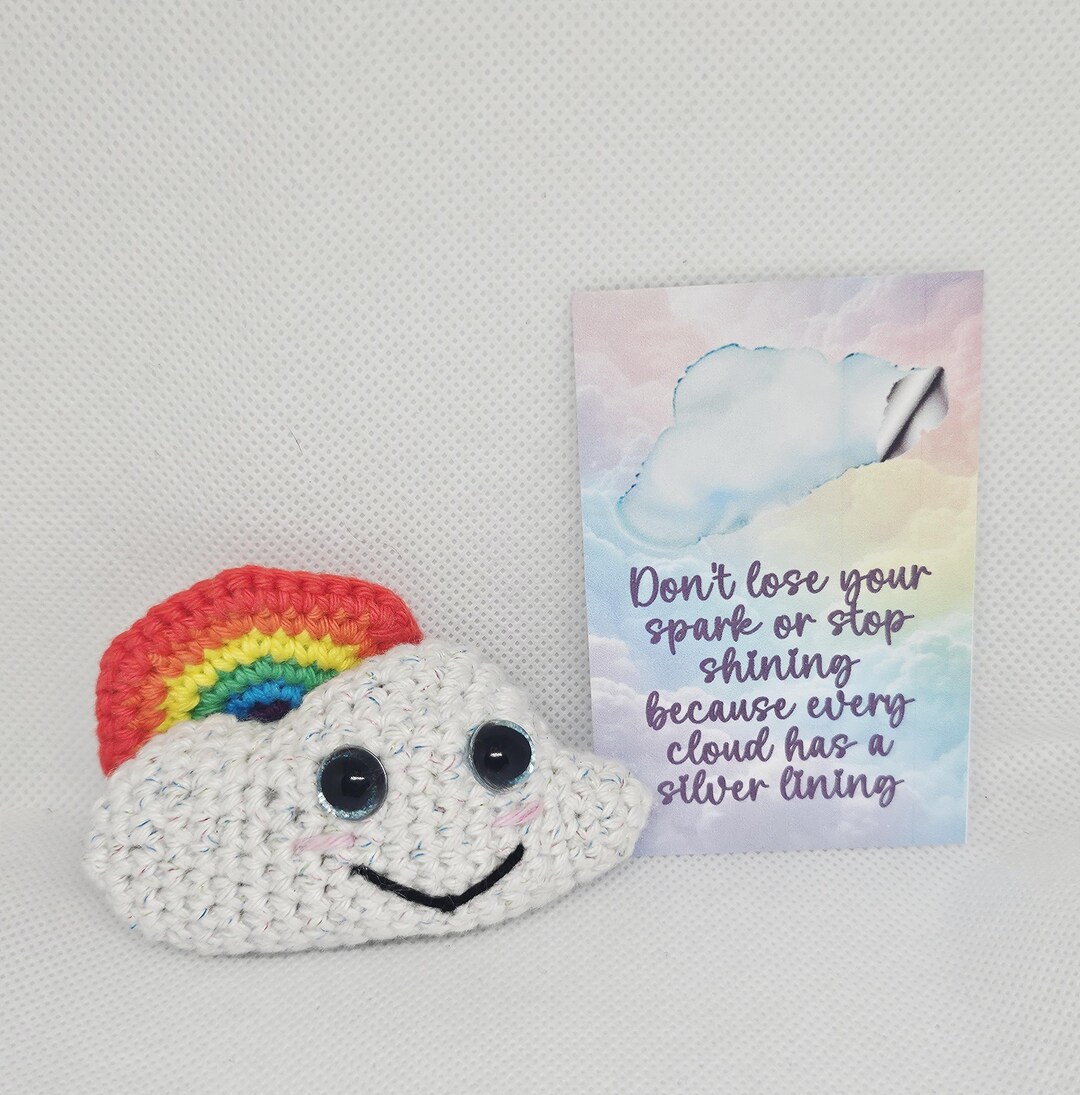 Rainbow Pocket Hug Cloud Plush, Rainbow Cloud Keychain, Positivity Gift ...