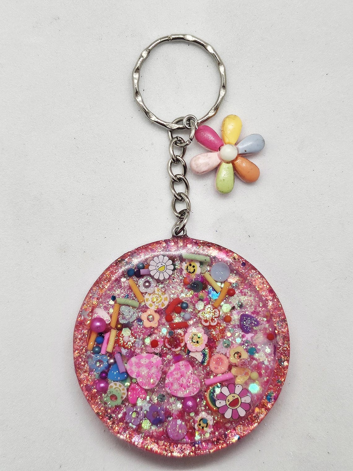 Rainbow Pink Glitter Liquid Shaker Keychain, Pink Keyring, Cute Bag ...