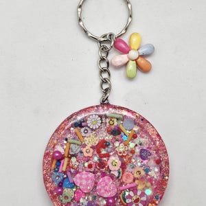Rainbow Pink Glitter Liquid Shaker Keychain, Pink Keyring, Cute Bag ...