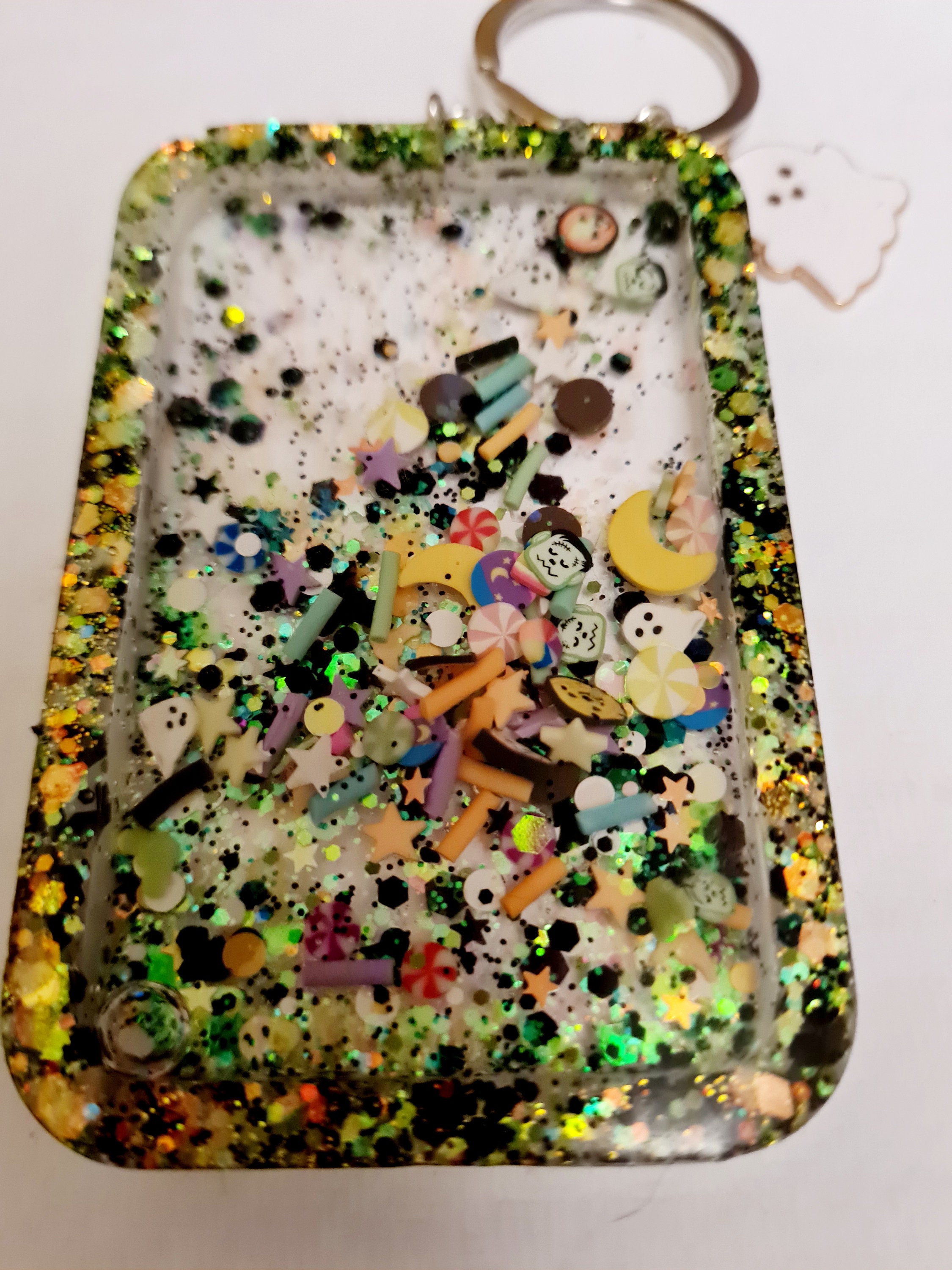 Spooky Horror Liquid Shaker Keychain, Glitter Keyrings, Backpack Bag ...