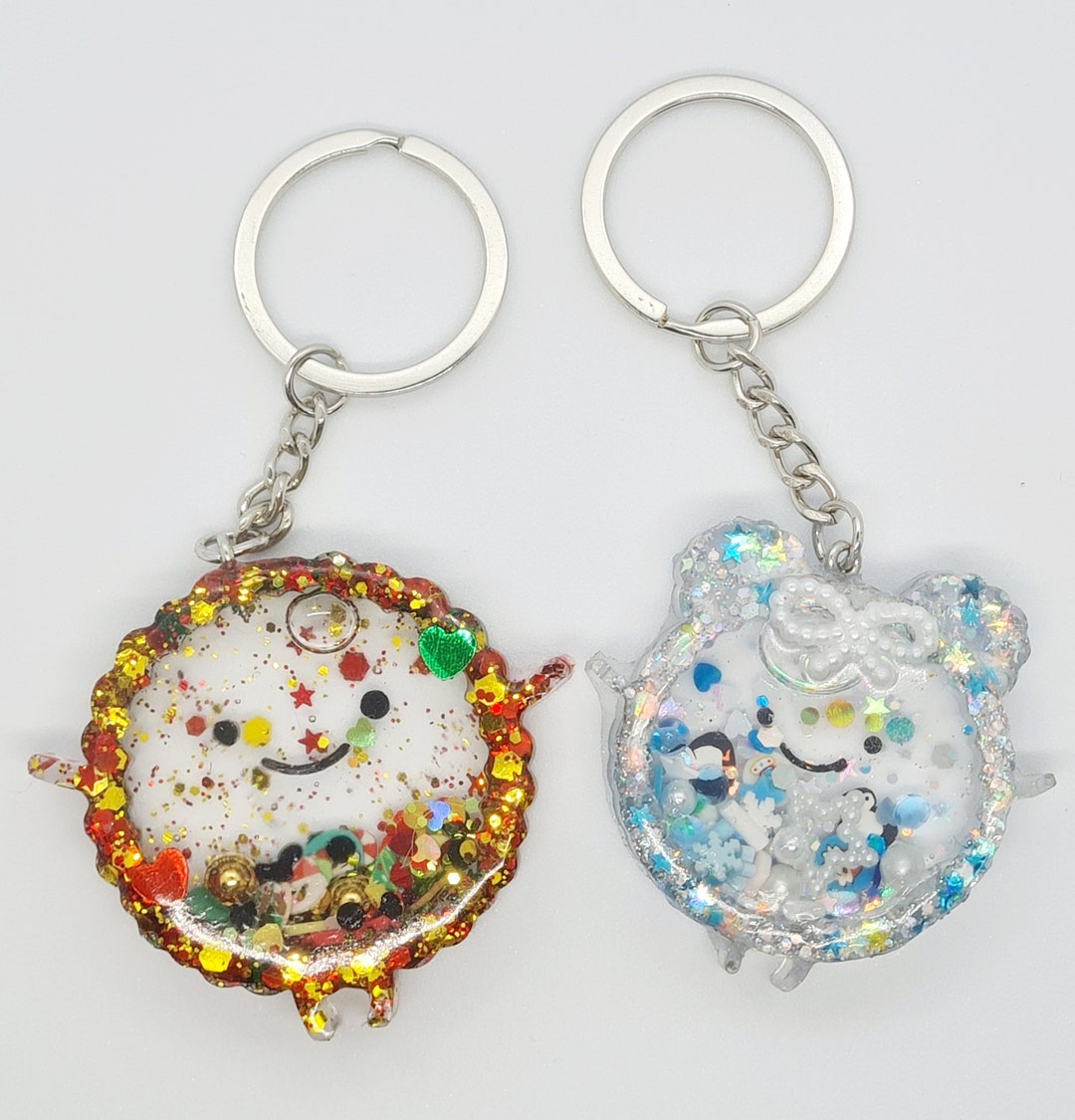 Christmas Keyring, Liquid Shaker Keychain, Cute Bag Charm for Kids ...