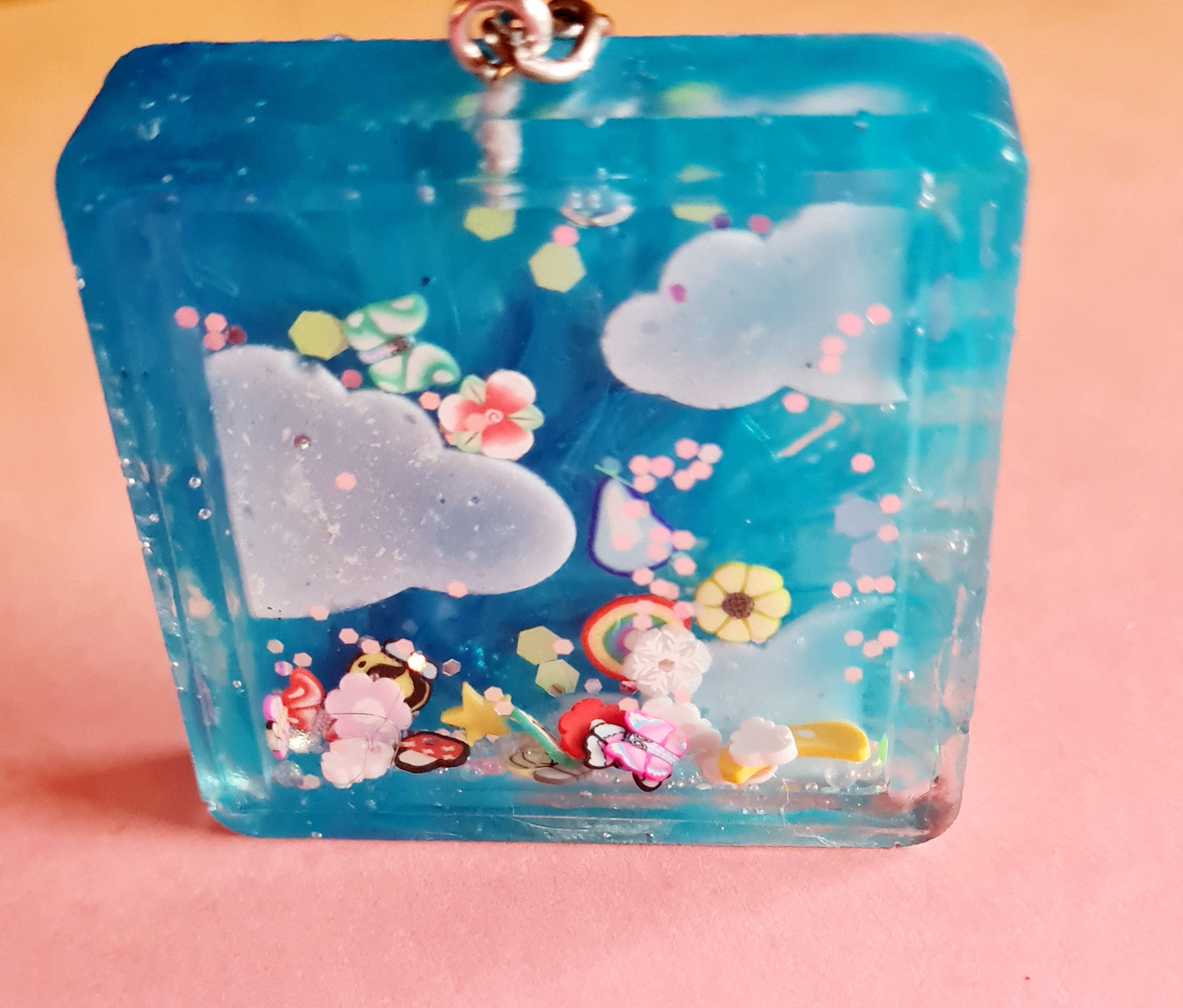 Liquid Shaker Keychain, Cute Kawaii Keychain, Fidget Shaker, Window of ...