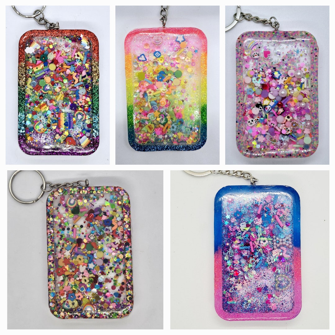 Custom Liquid Resin Shaker Keychain, Bag Charm for Kids, Cute Glitter ...