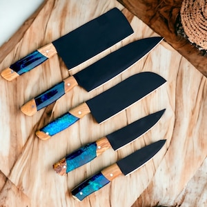 Personalized Chef Set Gift Custom Knife Set for Him, Anniversary Gift ...